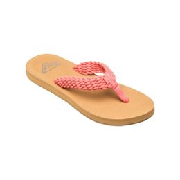 Zehentrenner Roxy "Porto", Damen, Gr. 6(36), rosa (poppy), Obermaterial: 90% Baumwolle, 10% Polyester / Futter: 100% TPR., Schuhe Zehentrenner