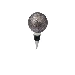 Flaschenverschluss AM Design "Kugel", silber, B:5cm H:8cm L:5cm, Polyresin, Flaschenverschl&uuml;sse, 3er Set, 5x9 cm