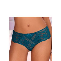 Stringpanty Lascana, Damen, Gr. 32/34, gr&uuml;n (smaragd), Spitze, Obermaterial: 90% Polyamid, 10% Elasthan, Unterhosen, aus floraler Spitze in transparenter Optik
