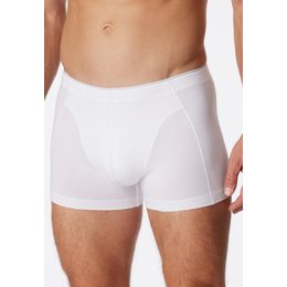 Boxer Schiesser "95/5", Herren, Gr. 10, wei&szlig; (100, wei&szlig;), Single Jersey, Obermaterial: 95% Baumwolle, 5% Elasthan, eng, Unterhosen, mit angenehm weichem, innen liegenden Komfortbund