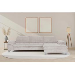 Ecksofa DIE PLANBAR "MP-IN14007, Breite 306 & 318 cm w&auml;hlbar", cord ecru, B:318cm H:84cm T:180cm, 100% Polyester, Sofas, Ecksofa, wahlweise mit Bettfunktion und verstellbaren Kopfst&uuml;tzen