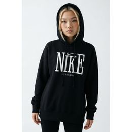 Kapuzensweatshirt Nike Sportswear "W NSW PHNX FLC OS GFX HDY", Damen, Gr. S, schwarz, sail, Obermaterial: 80% Baumwolle, 20% Polyester. Kapuzenfutter: 100% Baumwolle, normal, Rundhals, Sweatshirts, mit Kordelverschluss, aus French Terry, atmungsaktiv