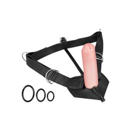 Pipedream Uncut Cock with Strap-On Harness , 21 cm, 7 Teile