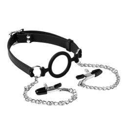 Rimba Mundknebel mit O-Ring und Nippelklemmen