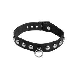 Rimba Leder-Halsband mit Rundnieten