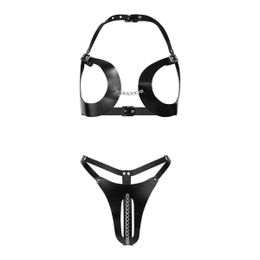 Rimba Hei&szlig;er Ouvert-Bikini aus Leder