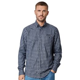 Langarmhemd Casamoda "Casamoda Freizeithemd kariert", Herren, Gr. L, Normalgr&ouml;&szlig;en, dunkelblau, 100% Baumwolle, kariert, l&auml;ssig geschnitten, Hemden