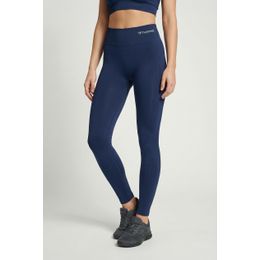 Trainingstights Hummel "HMLTIF SEAMLESS HIGH WAIST TIGHTS", Damen, Gr. S (36), N-Gr, schwarz (schwarz iris), Obermaterial: 85% Polyamid, 15% Elasthan, eng, Hosen, dehnbarer Stoff, enge Passform, nahtloses Design