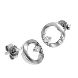 Paar Ohrstecker OSTSEE-SCHMUCK "- Adele - Silber 925/000 - Zirkonia" Gr. 9, silber (silber 925, silberfarben, wei&szlig;), Ohrringe, Damen, Silber 925 (Sterlingsilber)
