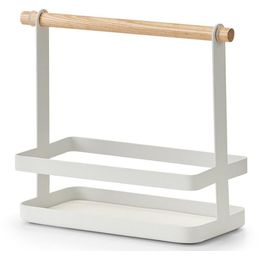 Menage zeller PRESENT, wei&szlig; (wei&szlig;, holzfarben), B:23,5cm H:20cm, Menage-Sets, Menage, mit Bambus-Griff