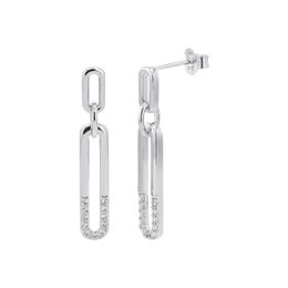 Paar Ohrh&auml;nger Tom Tailor "Schmuck Geschenk Silber 925", silberfarben, kristallwei&szlig;, kristallwei&szlig;, Ohrringe, Damen, Silber 925 (Sterlingsilber), mit Zirkonia (synth.)