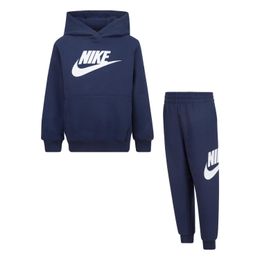 Jogginganzug Nike Sportswear "NKN CLUB FLEECE SET", Jungen, Gr. 80 (12), midnight navy, Sweatware, Obermaterial: 60% Baumwolle, 40% Polyester, Sportanz&uuml;ge Jogginganzug, mit Kapuze, mit elastischem Bund und gerippten B&uuml;ndchen