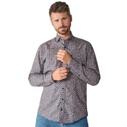 Langarmhemd Casamoda "Casamoda Freizeithemd Print", Herren, Gr. XL, Normalgr&ouml;&szlig;en, rot (dunkelrot), 100% Baumwolle, bedruckt, comfort fit, Hemden