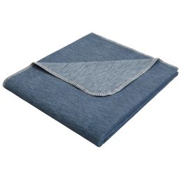 Wohndecke OTTO HOME "Jannis", blau, B:140cm L:200cm, Baumwolle, Wohndecken, Wohndecke, GOTS zertifiziert - aus Bio-Baumwolle, Kuscheldecke