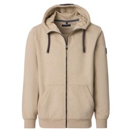 Sweatjacke Casamoda "Casamoda Sweatjacke uni", Herren, Gr. L, beige, 60% Baumwolle, 40% Polyester, Sweatjacken Sweatjacke