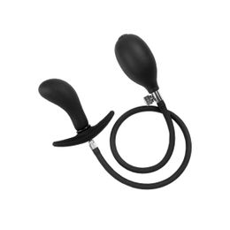 Rimba Latex Play - Inflatable Curved Anal Plug with Pump, 8 cm