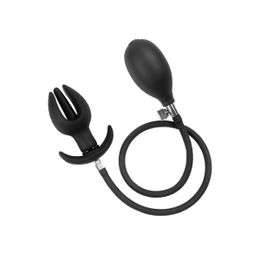 Rimba Latex Play - Inflatable Anal Tulip-Shaped Plug with Pump 11 cm