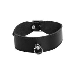 Rimba Breites Leder-Halsband mit O-Ring