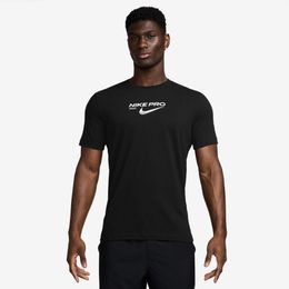 T-Shirt Nike "M NK DF TEE PRO TRAINING", Herren, Gr. M, schwarz, Obermaterial: 57% Baumwolle, 43% Polyester, Shirts T-Shirt