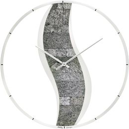 Wanduhr AMS "W9646", grau (anthrazit), Wanduhren, B/H/L: 5cm, Wanduhr, Quarzuhr,Holz,Wohnzimmer,Esszimmer,K&uuml;che,Arbeitszimmer,B&uuml;ro,&Oslash;40cm