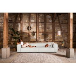 4-Sitzer W.Schillig "around-the-block Mega Sofa, viel Platz, Breite 300cm, bequem", wei&szlig; (wei&szlig; z59), B:300cm H:66cm T:104cm, Longlife Xtra-Leder Z59: Glattleder mit modischer Pr&auml;gung. Hautst&auml;rke 0, 9 - 1, 1 mm, Sofas, mit eleganter Biese, mit Federkern