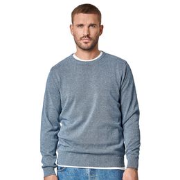 Strickpullover Casamoda "Casamoda Pullover uni", Herren, Gr. L, graues mittelblau, 100% Baumwolle, Pullover Strickpullover