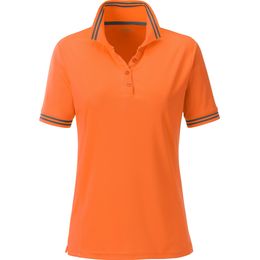 Poloshirt LPO "Funktionspolo Amanda 3", Damen, Gr. 40/42 (M), orange (vermillion orange), Jersey, 100% Polyester, tailliert h&uuml;ftbedeckend, Shirts, Schnelltrocknendes Material