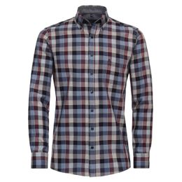 Langarmhemd Casamoda "Casamoda Freizeithemd kariert", Herren, Gr. L, Normalgr&ouml;&szlig;en, rot (dunkelrot), 100% Baumwolle, kariert, comfort fit, Hemden