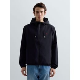 Kurzjacke Replay, Herren, Gr. XL, schwarz navy, Web, Obermaterial: 100% Polyester. Futter: 100% Polyester, unifarben, regular fit h&uuml;ftlang, elastischer Bund, Jacken Kurzjacke, mit Kapuze
