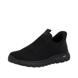 Slipper Rieker "Ready2GO", Herren, Gr. 42, schwarz, Lederimitat, Textil, unifarben, Schuhe Slipper, Schlupfschuh, Freizeitslipper, Halbschuh mit gepolsterter Ferse