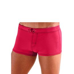 Boxer-Badehose Bench., Herren, Gr. 4, N-Gr, rot, Polyamid, unifarben, Badehosen, mit seitlichem Logoprint