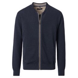 Strickjacke Casamoda "Casamoda Strickjacke uni", Herren, Gr. M, blau (dunkelblau), 100% Baumwolle, Strickjacken Strickjacke