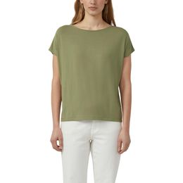 T-Shirt s.Oliver, Damen, Gr. 46, khaki, Jersey, Obermaterial: 95% Viskose, 5% Elasthan, regular fit taillenbedeckt, Rundhals, Shirts T-Shirt, mit Markenlabel