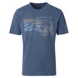 T-Shirt Casamoda "Casamoda T-Shirt Print", Herren, Gr. M, blau, 60% Baumwolle, 40% Polyester, Shirts T-Shirt