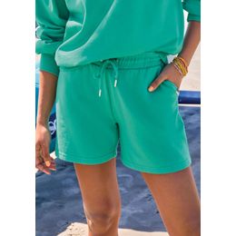 Sweatshorts Bench., Damen, Gr. 32/34, N-Gr, aqua, Sweatware, Obermaterial: 60% Baumwolle, 40% Polyester, unifarben, bequem kurz, Hosen Sweatshorts, mit seitlichen Taschen, Loungewear