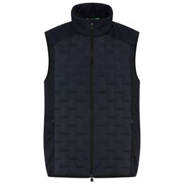 Steppweste BOSS Green, Herren, Gr. L, dunkelblau402, Web, Obermaterial: 86% Polyamid, 14% Elasthan, unifarben, regular fit normal, hoch geschlossener Ausschnitt, Westen Steppweste