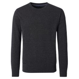 Strickpullover Casamoda "Casamoda Pullover uni", Herren, Gr. L, dunkelgrau, 100% Baumwolle, Pullover Strickpullover