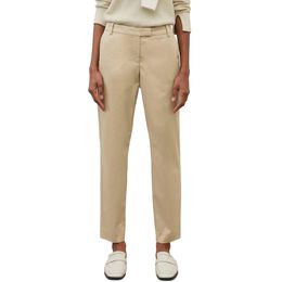 Marc O'Polo Chinohose MARC O'POLO "Torne", Damen, Gr. 36, N-Gr, braun (tall teak), Web, Obermaterial: 97% Baumwolle, 3% Elasthan, unifarben, tailored fit kn&ouml;chellang, Hosen Chinohose, mit klassischen B&uuml;gelfalten f&uuml;r mehr Eleganz