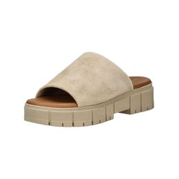 Pantolette Tamaris "Tamaris Pantoletten Veloursleder", Damen, Gr. 39, tan, Veloursleder, Schuhe Pantolette