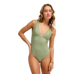 Badeanzug Roxy "Roxy Love One-Piece", Damen, Gr. S, gr&uuml;n (oil gr&uuml;n), Obermaterial: 91% Nylon, 9% Elasthan;, Badeanz&uuml;ge Badeanzug