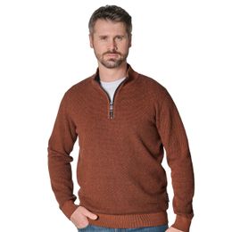 Troyer Casamoda "Casamoda Stricktroyer uni", Herren, Gr. M, rotorange, 100% Baumwolle, Pullover Troyer