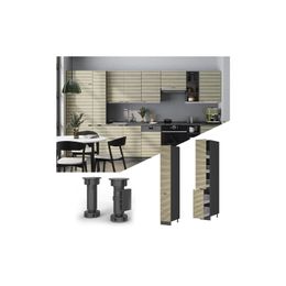 VICCO Apothekerhochschrank Fame-Line Anthrazit Eiche gefr&auml;st 30 cm