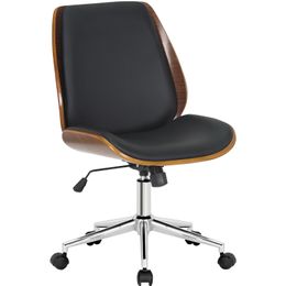 CLP B&uuml;rostuhl Ergonomisch Mitch, h&ouml;henverstellbarer Schreibtischstuhl f&uuml;r Home Office und B&uuml;ro, Drehstuhl mit Holzschale mit Wippfunktion