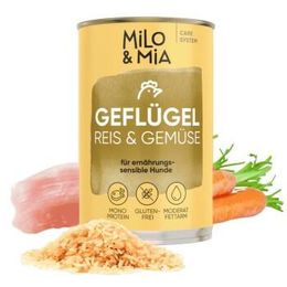 Milo & Mia Gefl&uuml;gel, Reis & Gem&uuml;se 24x400 g