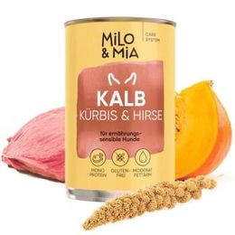 Milo & Mia Kalb, K&uuml;rbis & Hirse 24x400 g