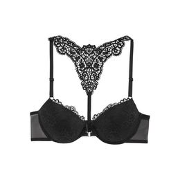 Lascana Push-up-BH 'Melissa' schwarz Gr. 75B. Mit Spitze. Mit Herausnehmbaren Kissen und mit B&uuml;gel