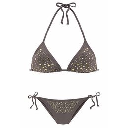 JETTE Set: Triangel-Bikini grau Gr. 40 Cup A/B. Ohne B&uuml;gel