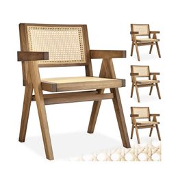 TecTake&reg; Armlehnstuhl, Boho-Stil, massives Holzgestell mit Lackierung, 59 x 56,5 x 82,5 cm, Belastbarkeit 120 kg