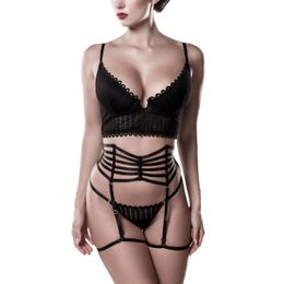 Grey Velvet Erotisches Dessous-Set, 3 Teile