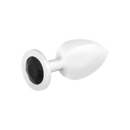 Rimba Edelstahl-Dildo mit Kristall, silber, 10 cm